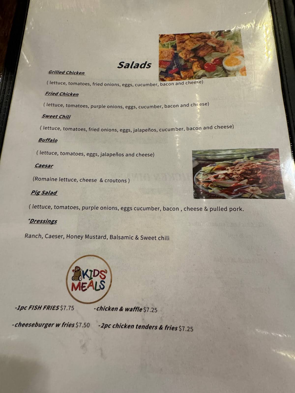 Menu at Trudie's Catfish Cabin BBQ, Brunswick
