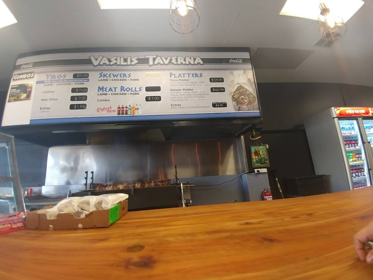Menu at Vasili's Taverna restaurant, Port Adelaide