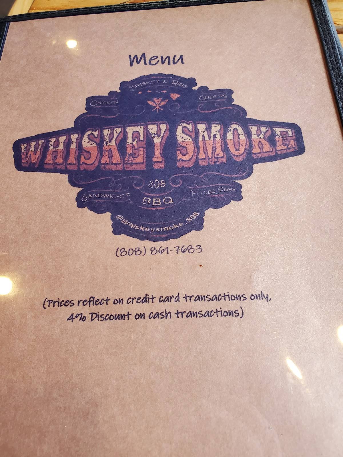 Menu at Whiskey Smoke 808 BBQ, Kaneohe