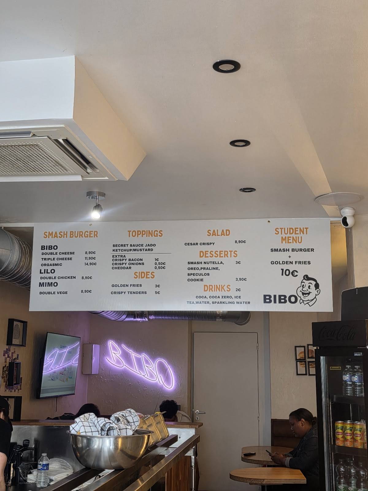 Carta del restaurante BIBO Smash Burgers, Paris