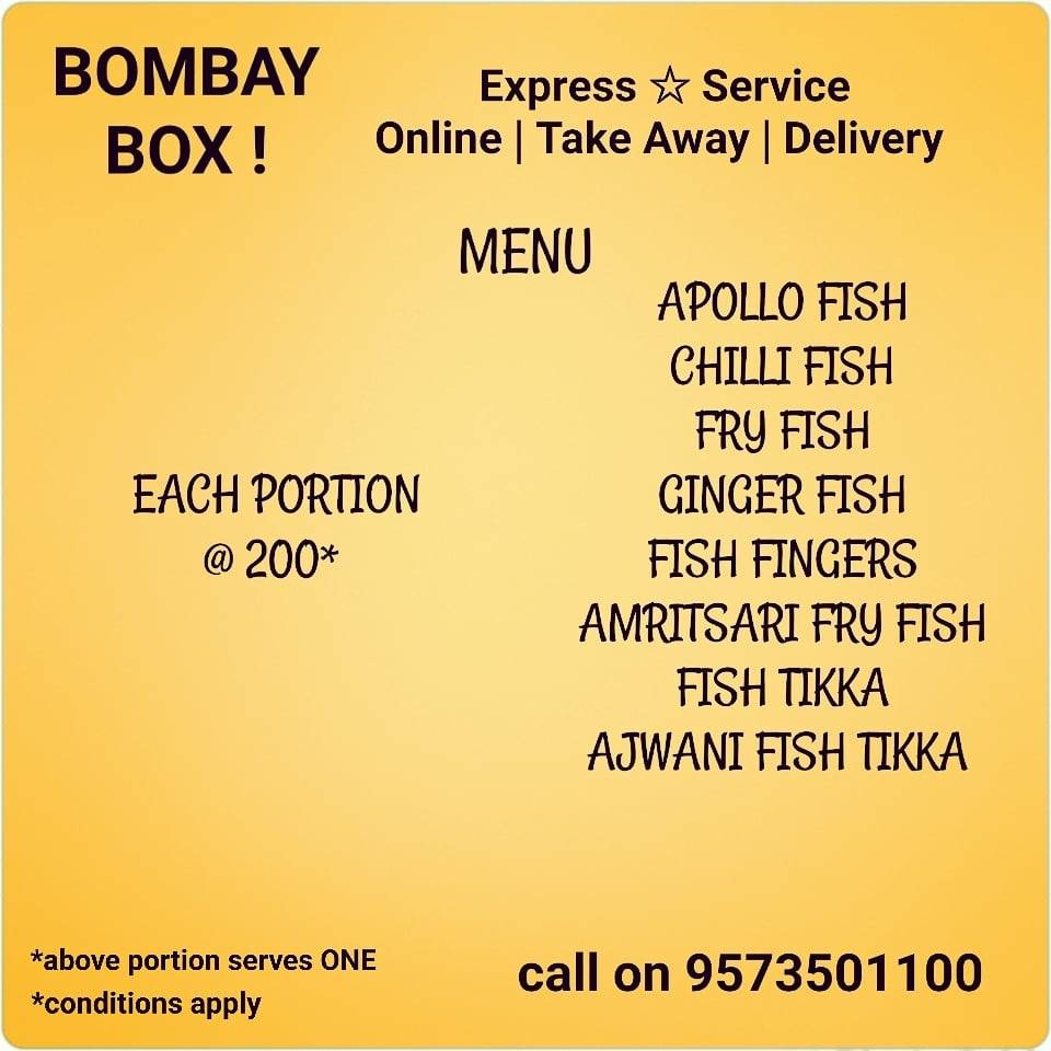 Menu at BOMBAY BOX!, Hyderabad