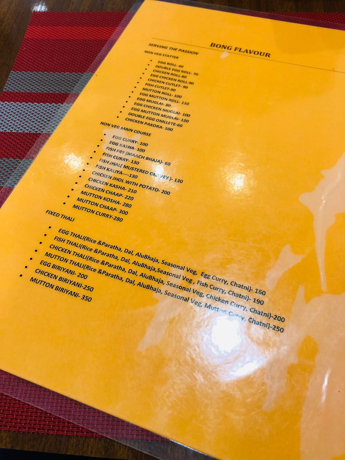 Menu at BONG flavours, Vadodara, Nilamber Circle