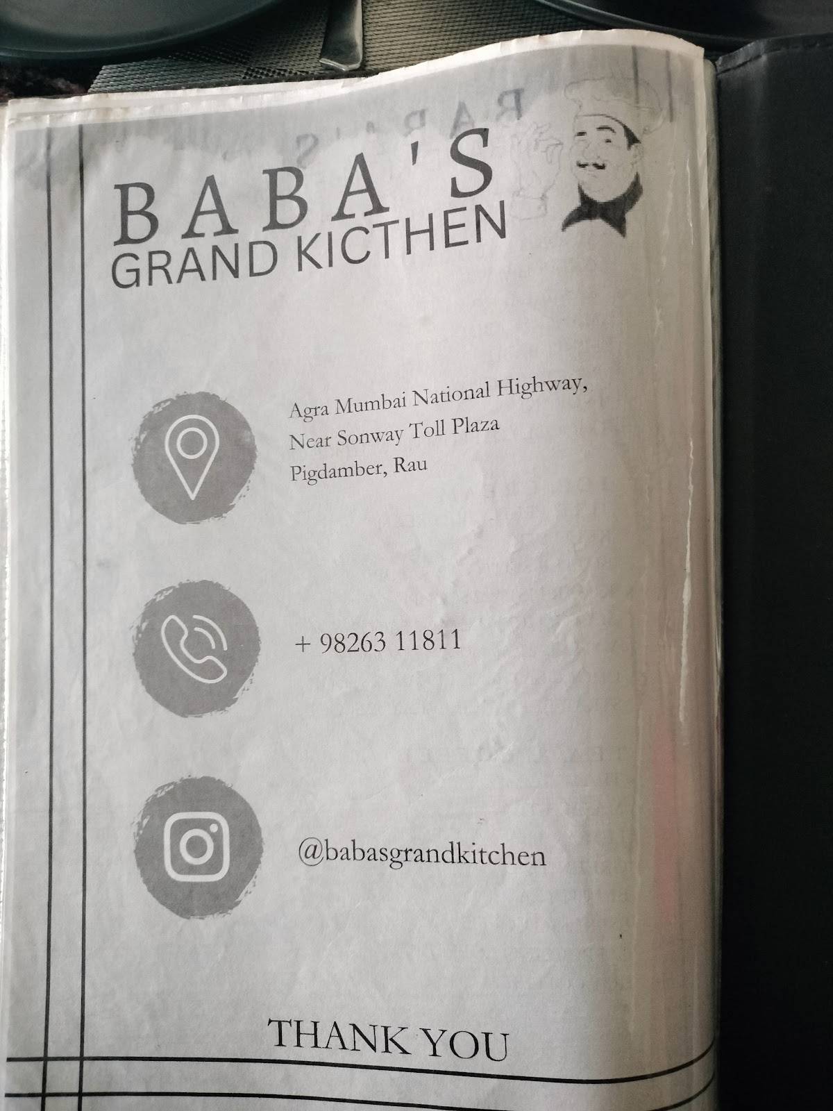 Menu at Baba Kulfi House, Indore, Bombey