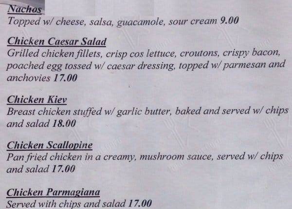 Menu at Back to Bacchus Restaurant, Bacchus Marsh