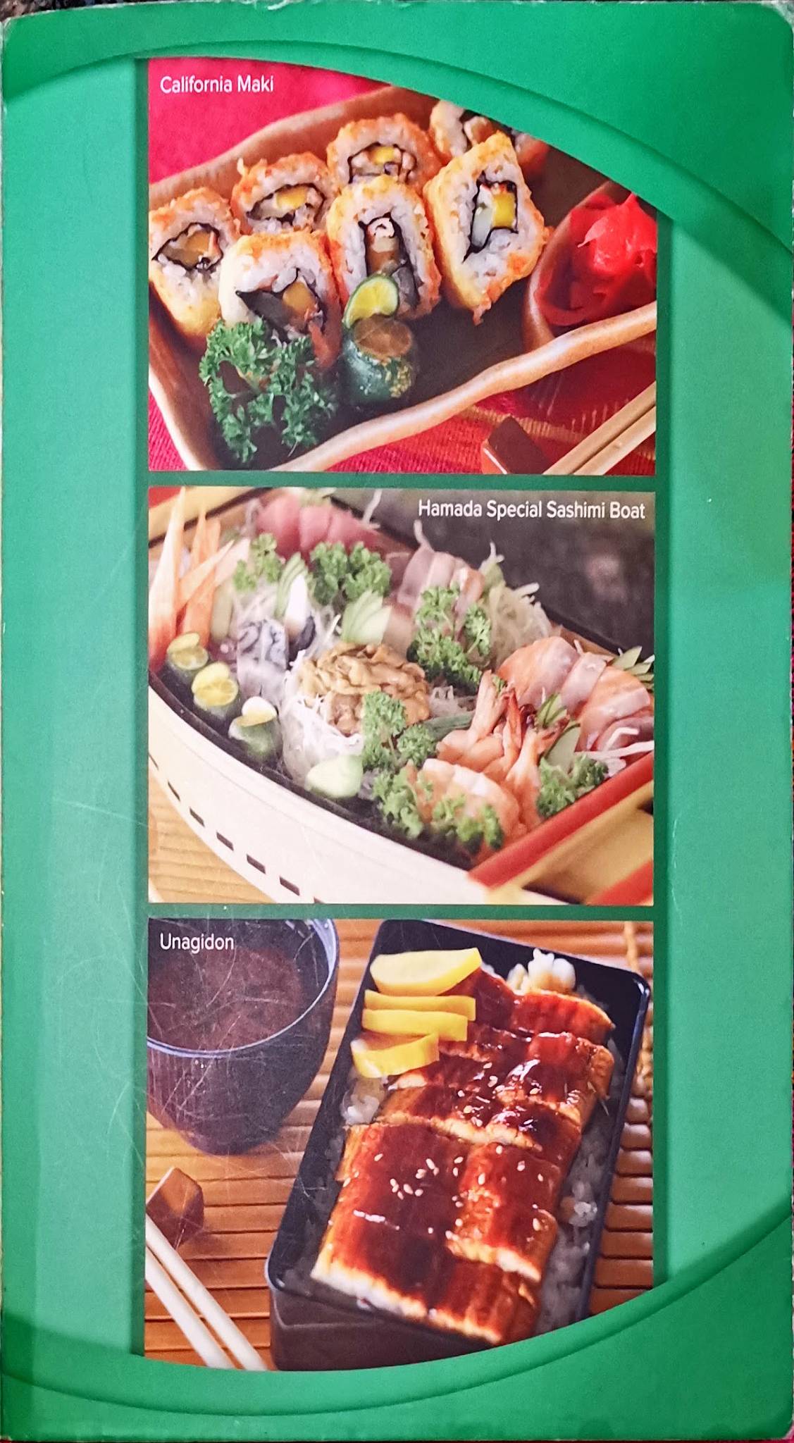 Menu at Hamada Restaurant, Baguio
