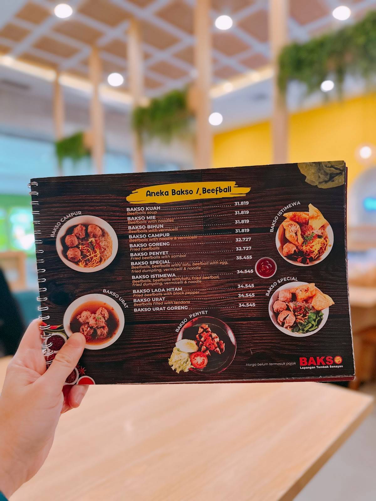 Menu at Bakso Lapangan Tembak Senayan - Grand Batam Mall restaurant, Batam