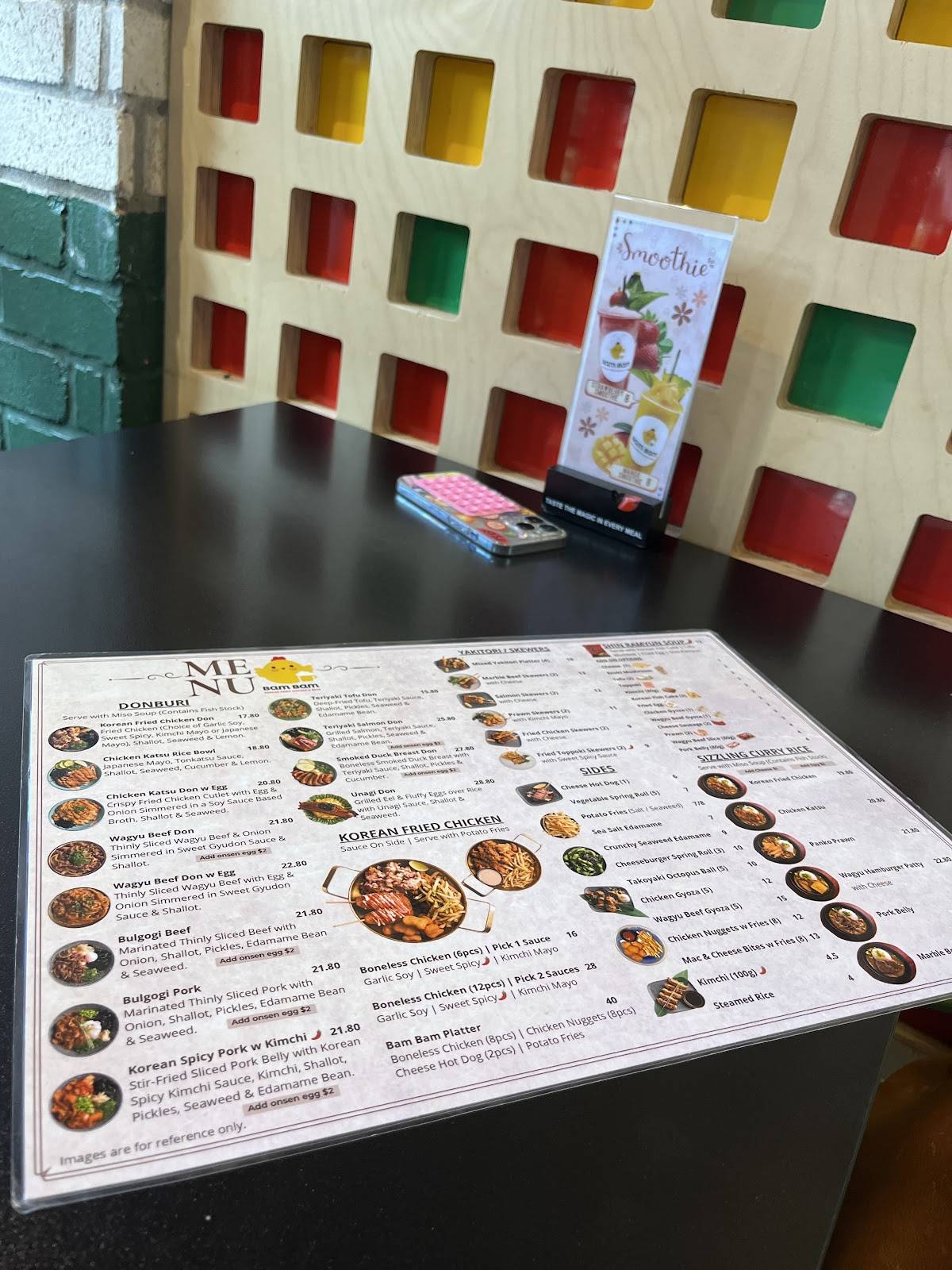 Menu at Bam Bam Korean Fried Chicken & Beer restaurant, Coomera