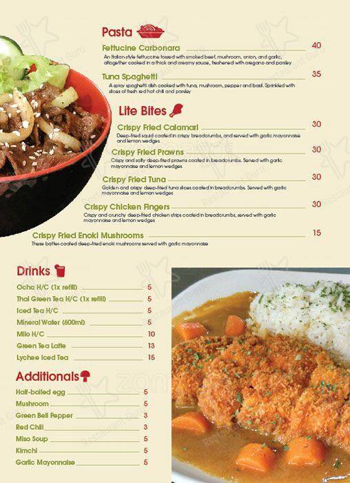 Menu at Bambino Resto restaurant, Jakarta