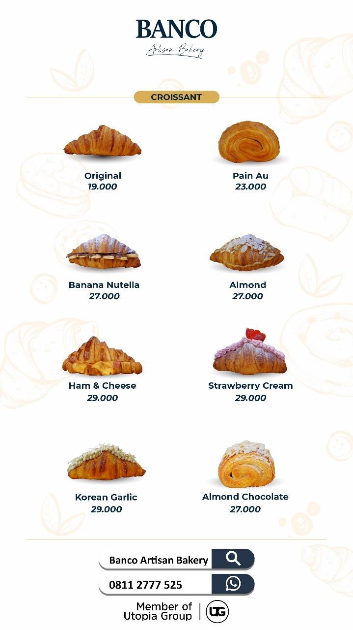 Menu at Banco Artisan Bakery, Semarang