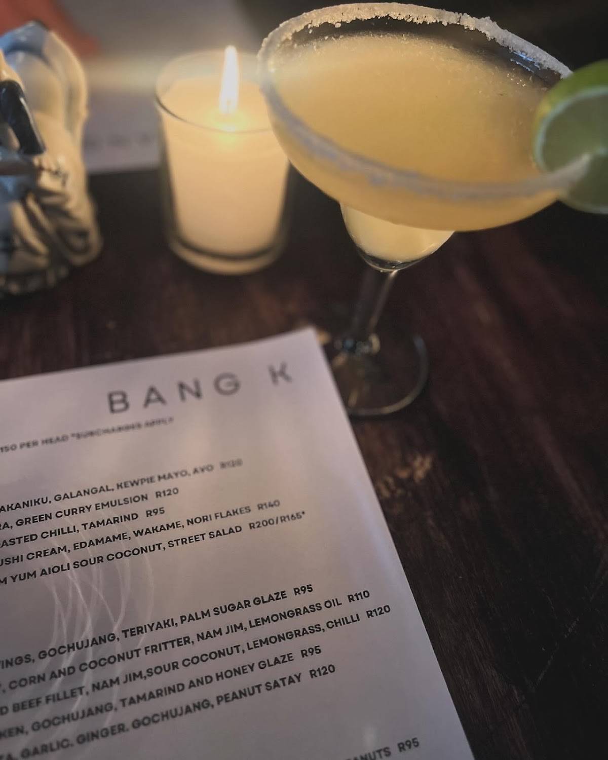 Carta del restaurante Bang K, Ciudad del Cabo