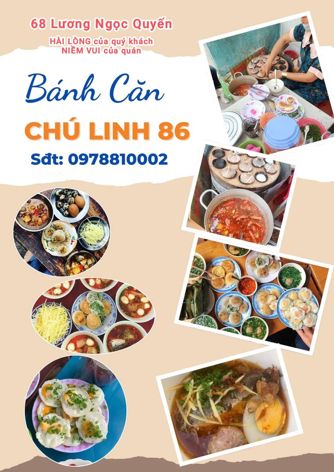 Menu at Bánh Căn CHÚ LINH, Phan Thiet