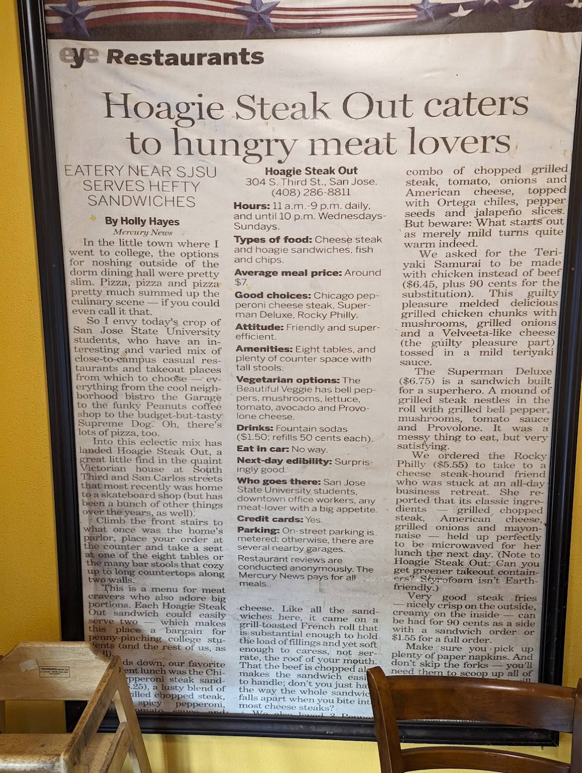 Menu at Banmie & Hoagie Steak Out restaurant, San Jose