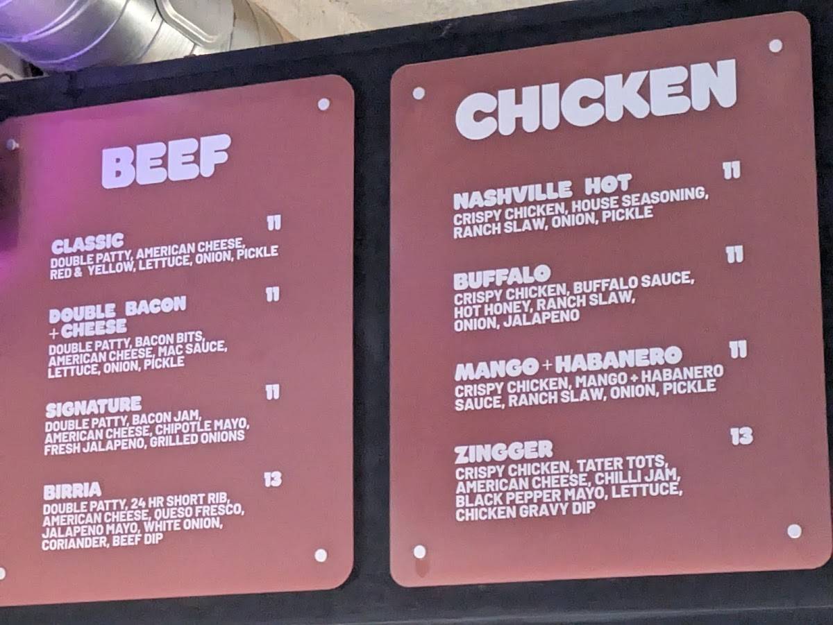 Menu at Baps restaurant, Belfast