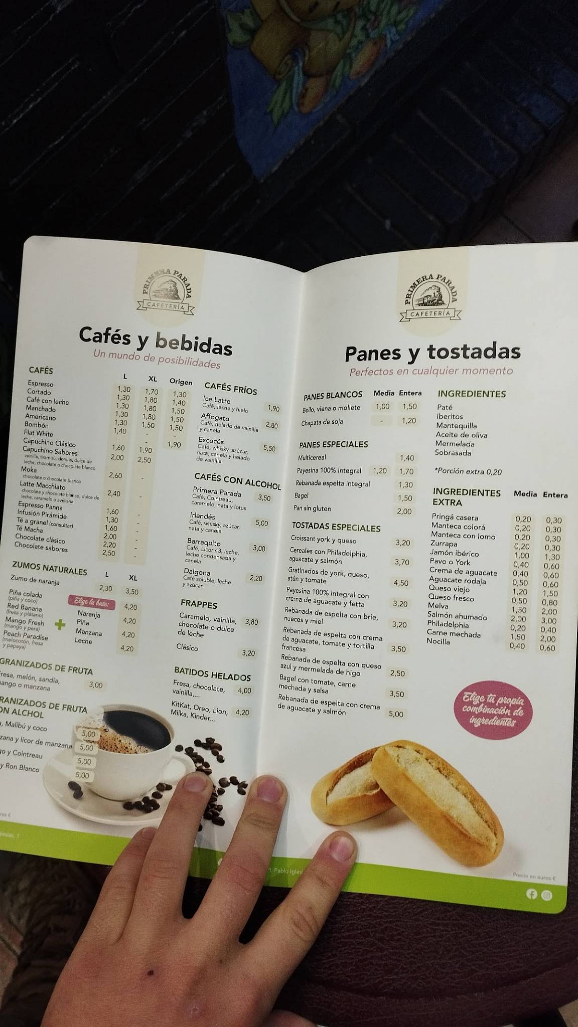 Carta de Bar Cafetería Primera Parada, Utrera