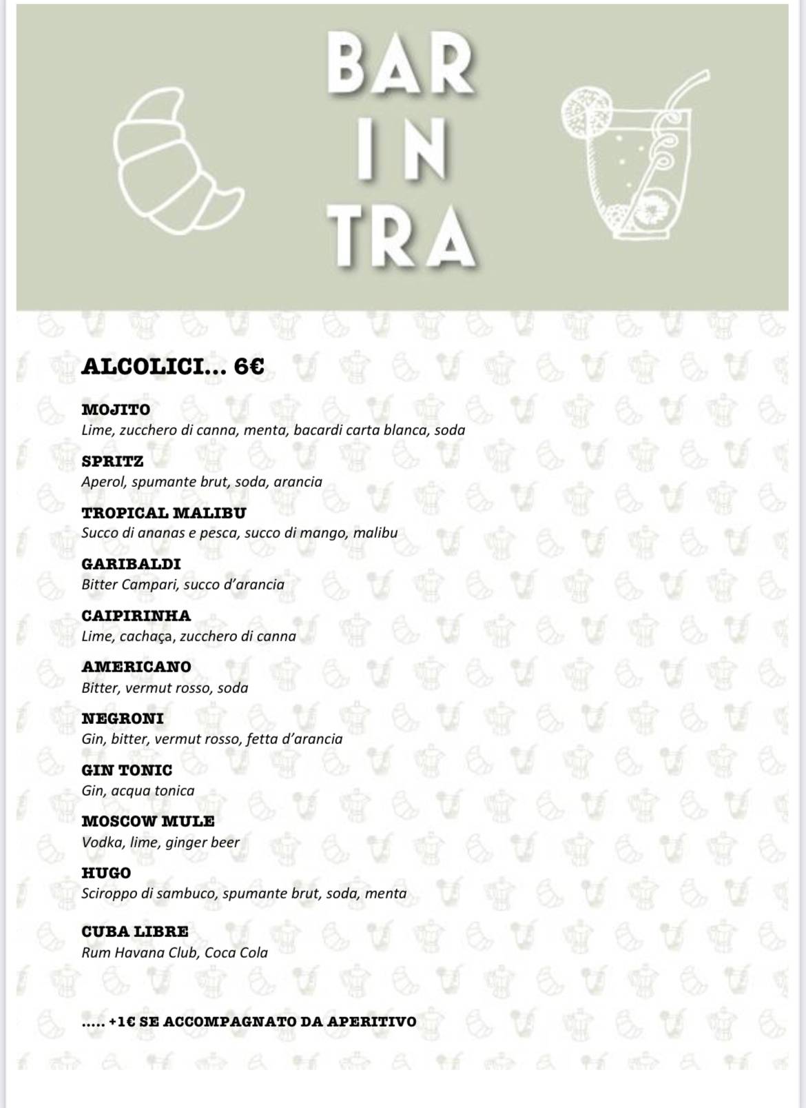 Menu da Bar Intra di Giorla A., Intra