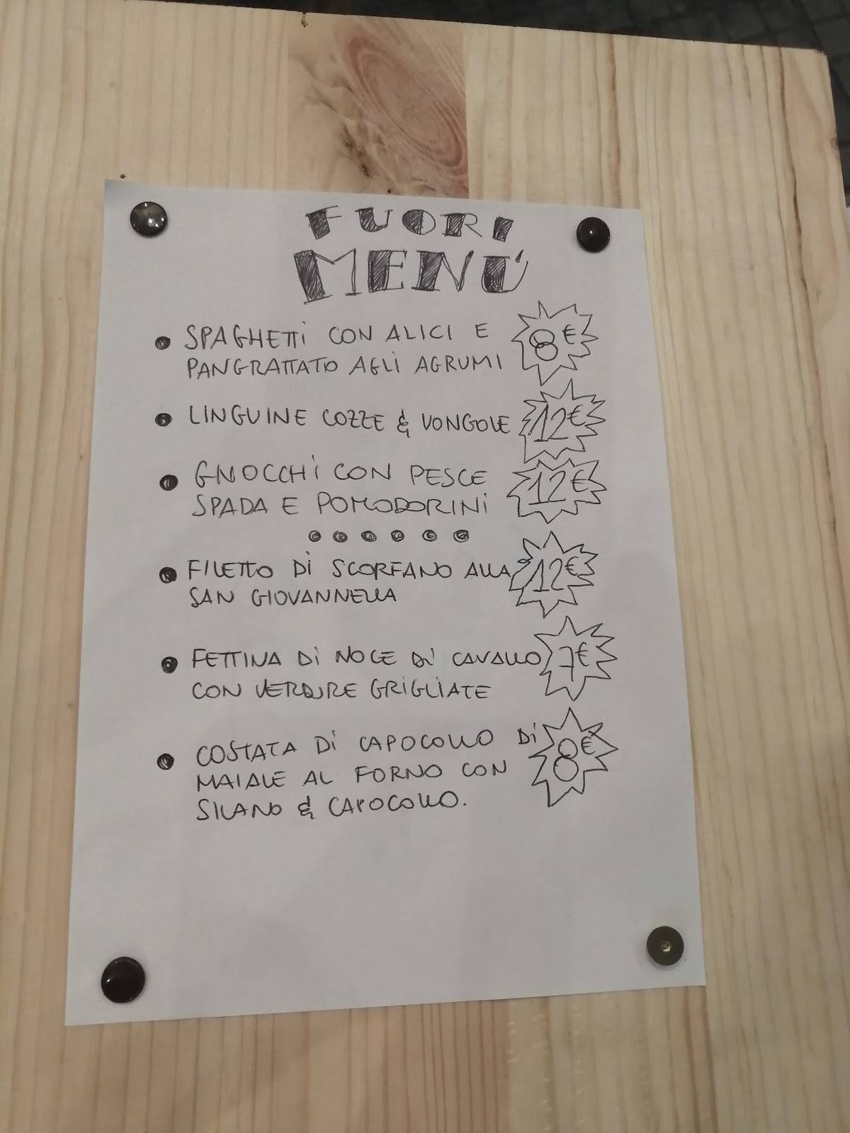 Menu da Bar Moro Obelisco - Vineria con cucina tipica leccese, Lecce