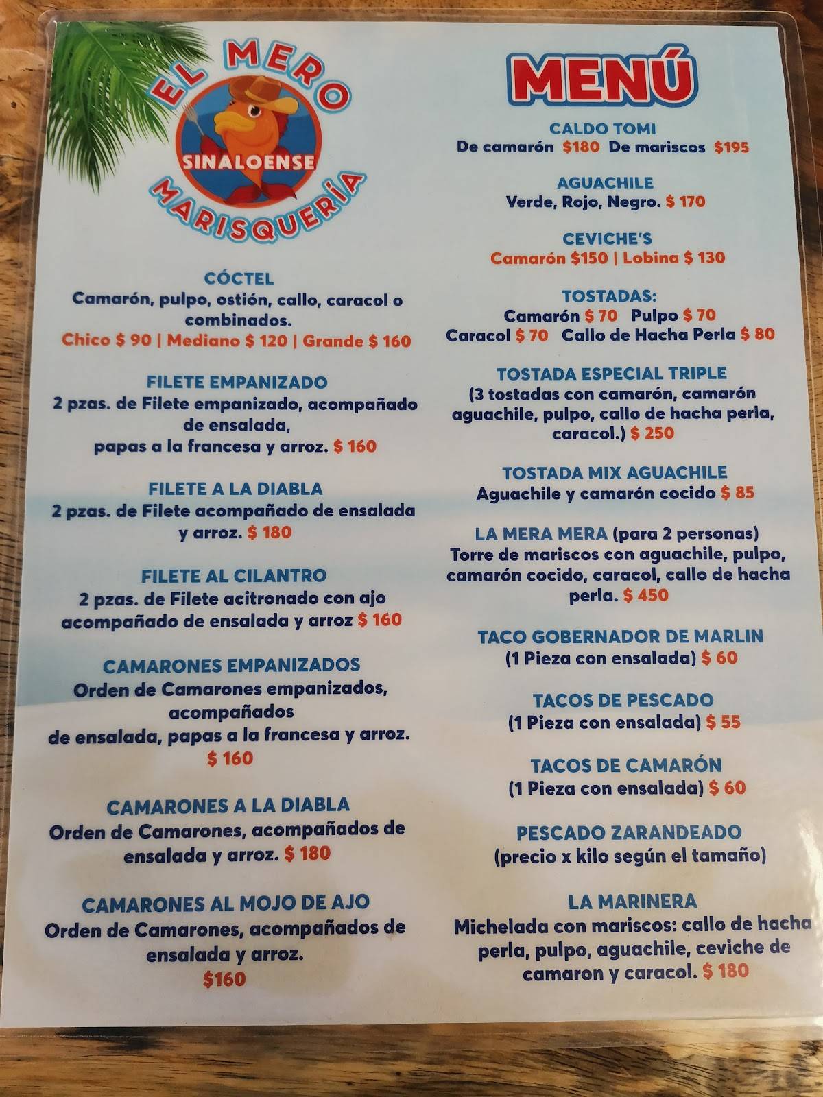 Menu at Barbacoa Los Martínez, Celaya