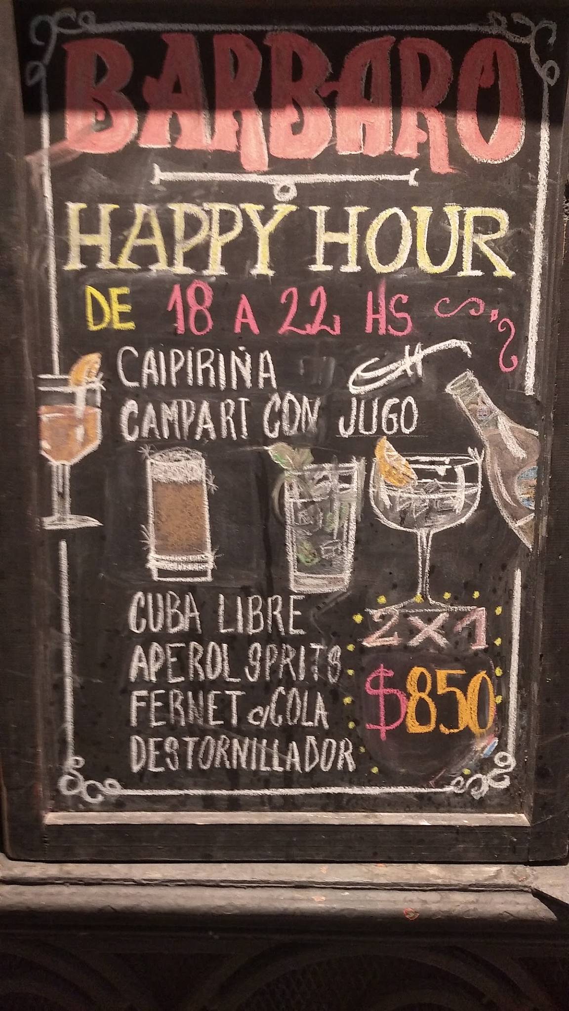 Carta de Barbaro - Bar de Tapas, Buenos Aires
