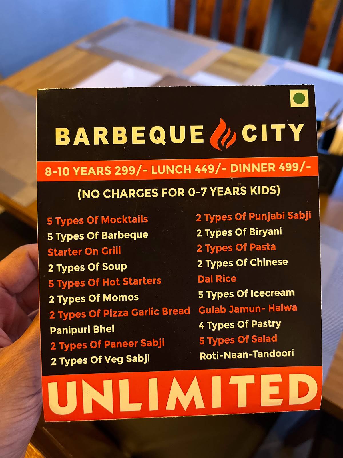Menu at Barbeque City, Ahmedabad, 104