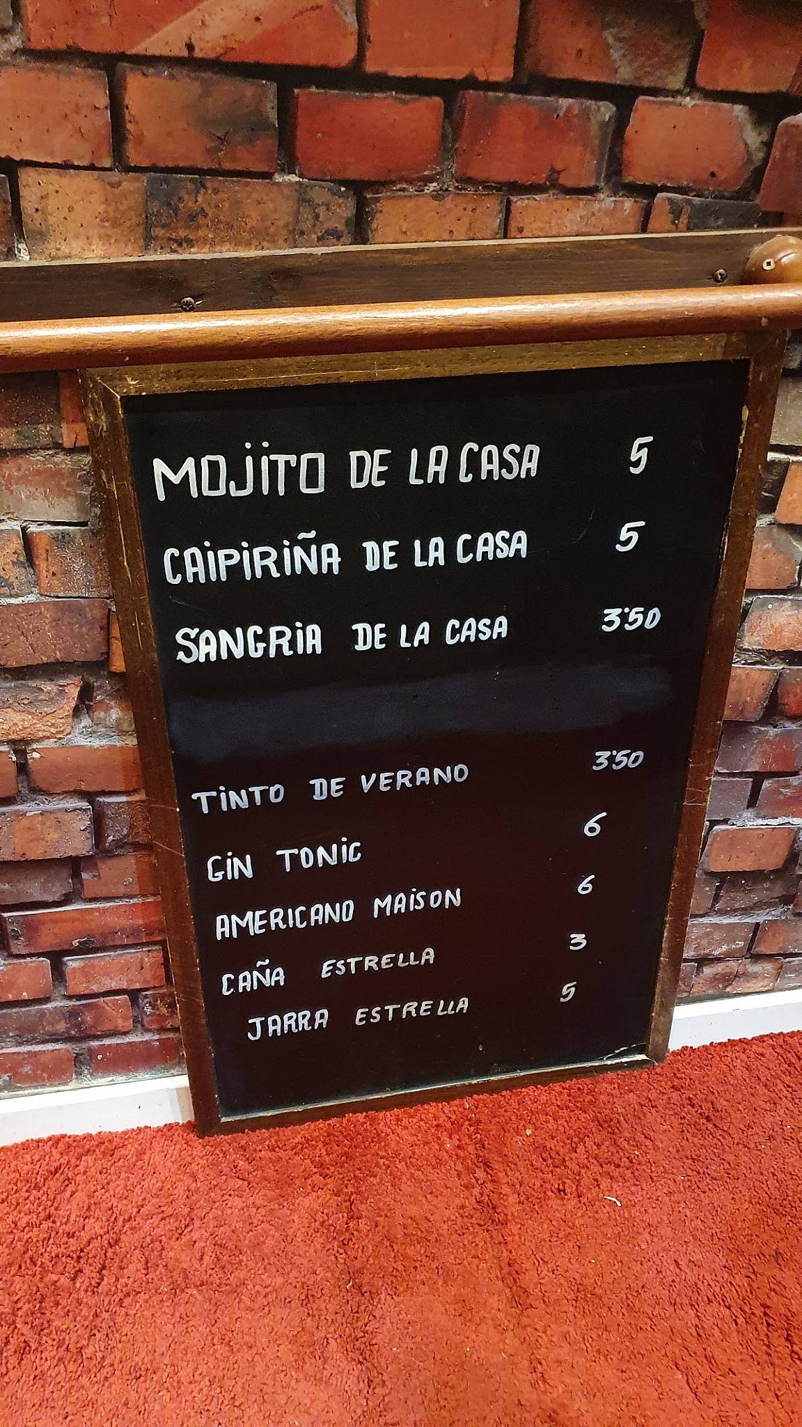 Menu at Bodega Biarritz 1881 restaurant, Barcelona, Carrer Nou de Sant ...