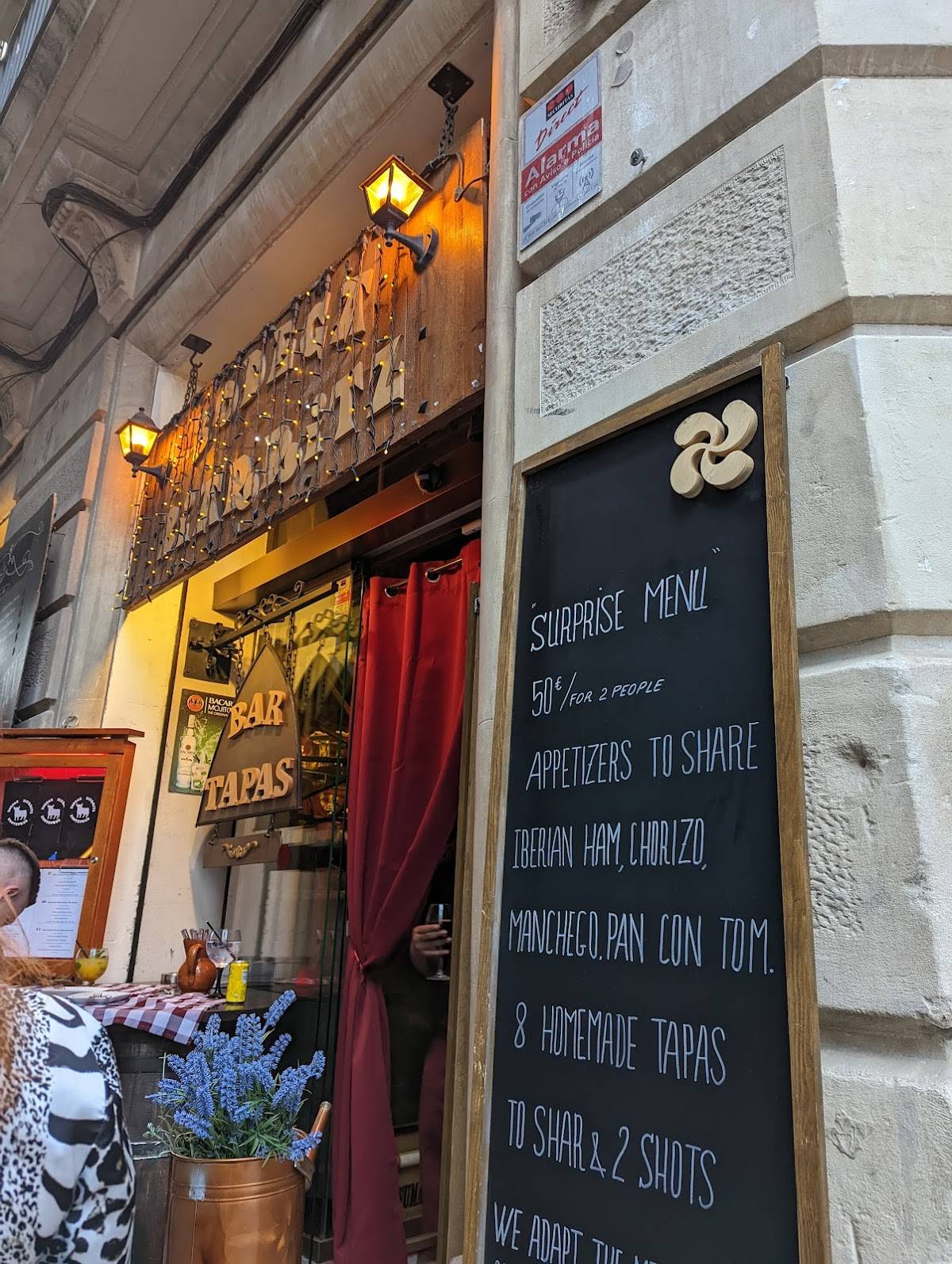 Menu at Bodega Biarritz 1881 restaurant, Barcelona, Carrer Nou de Sant ...