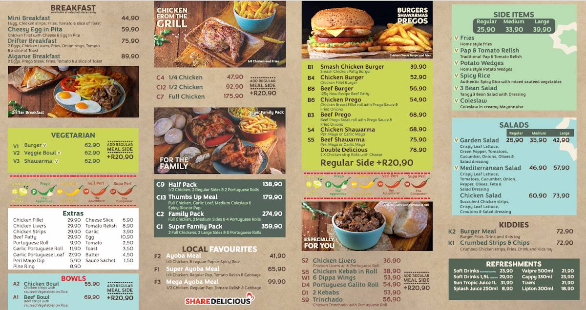 Menu at Barcelos Cape Town International Airport, Cape Town, Airport ...