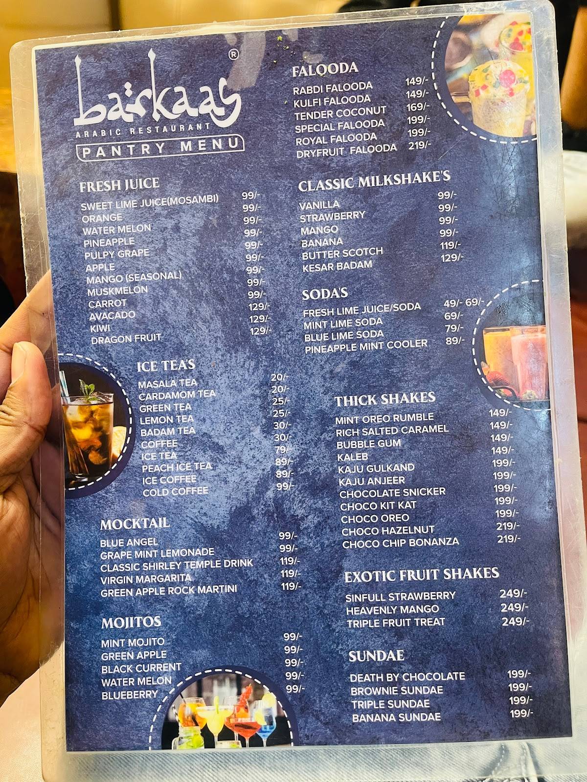 Menu at Barkaas Indo-Arabic Restaurant, Lucknow, VWMV+PP5