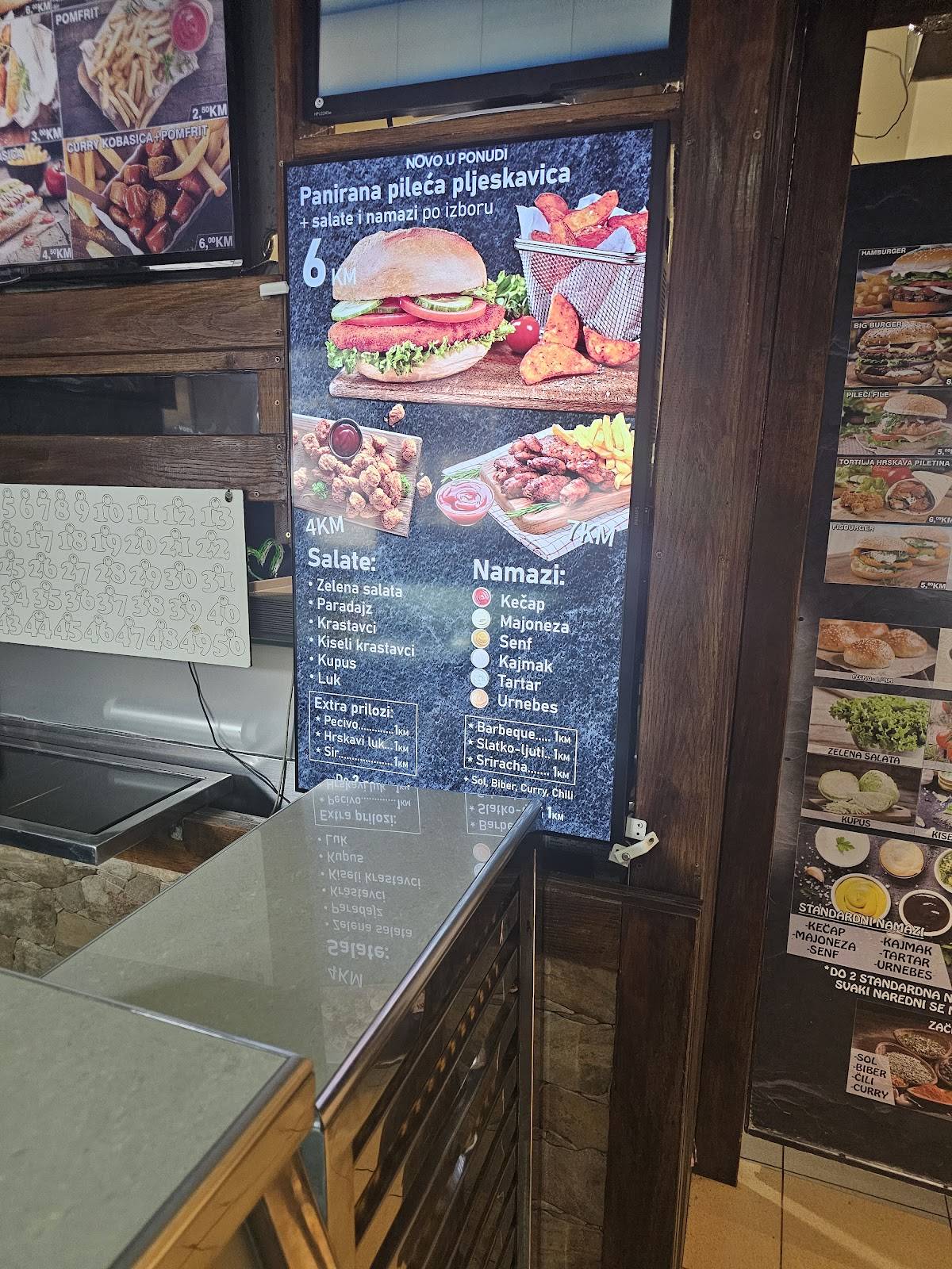 Menu at Baron Grill, Brčko
