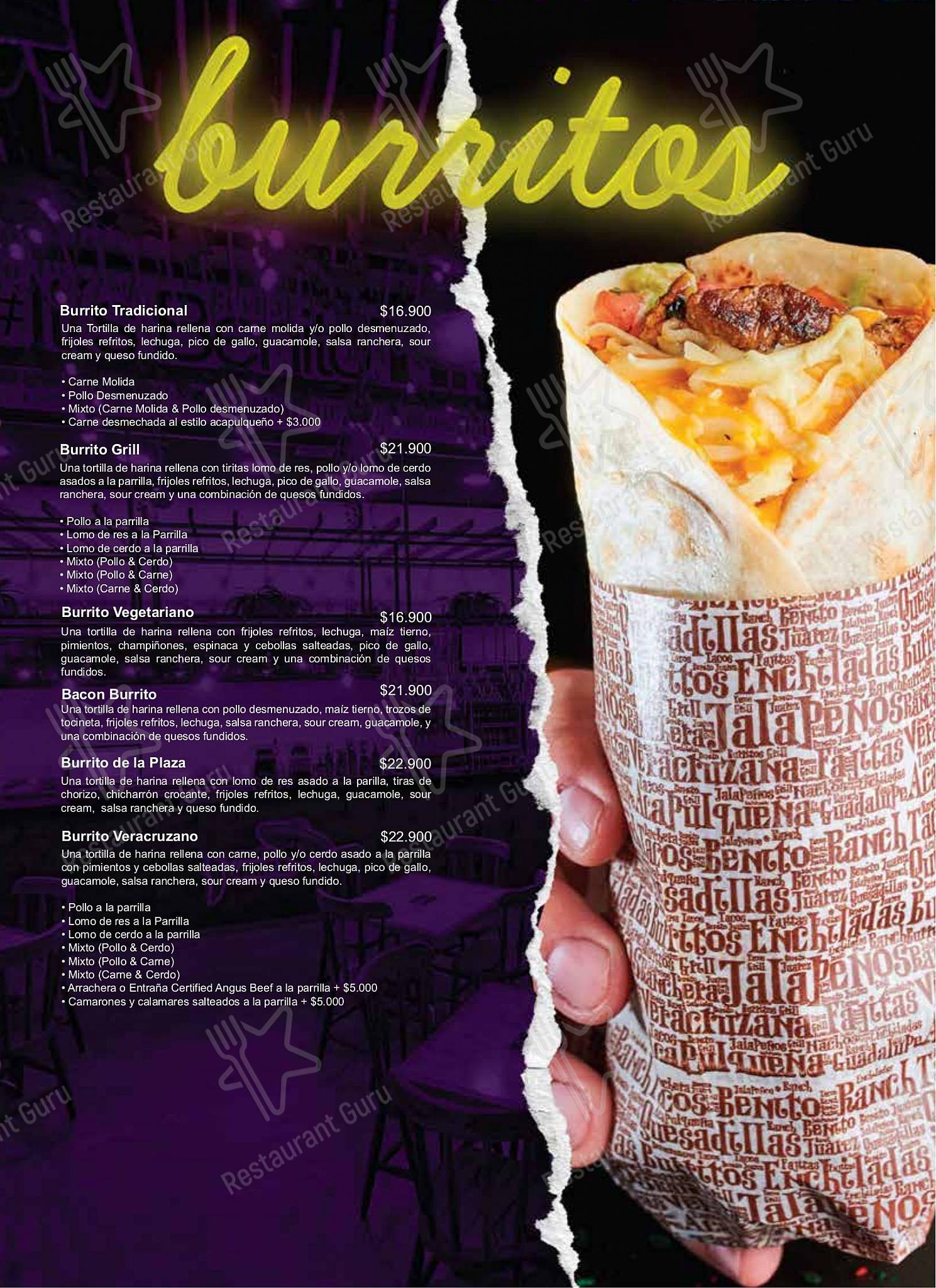 Carta del restaurante Benito Juárez, Barranquilla, Cra. 53 #80-167