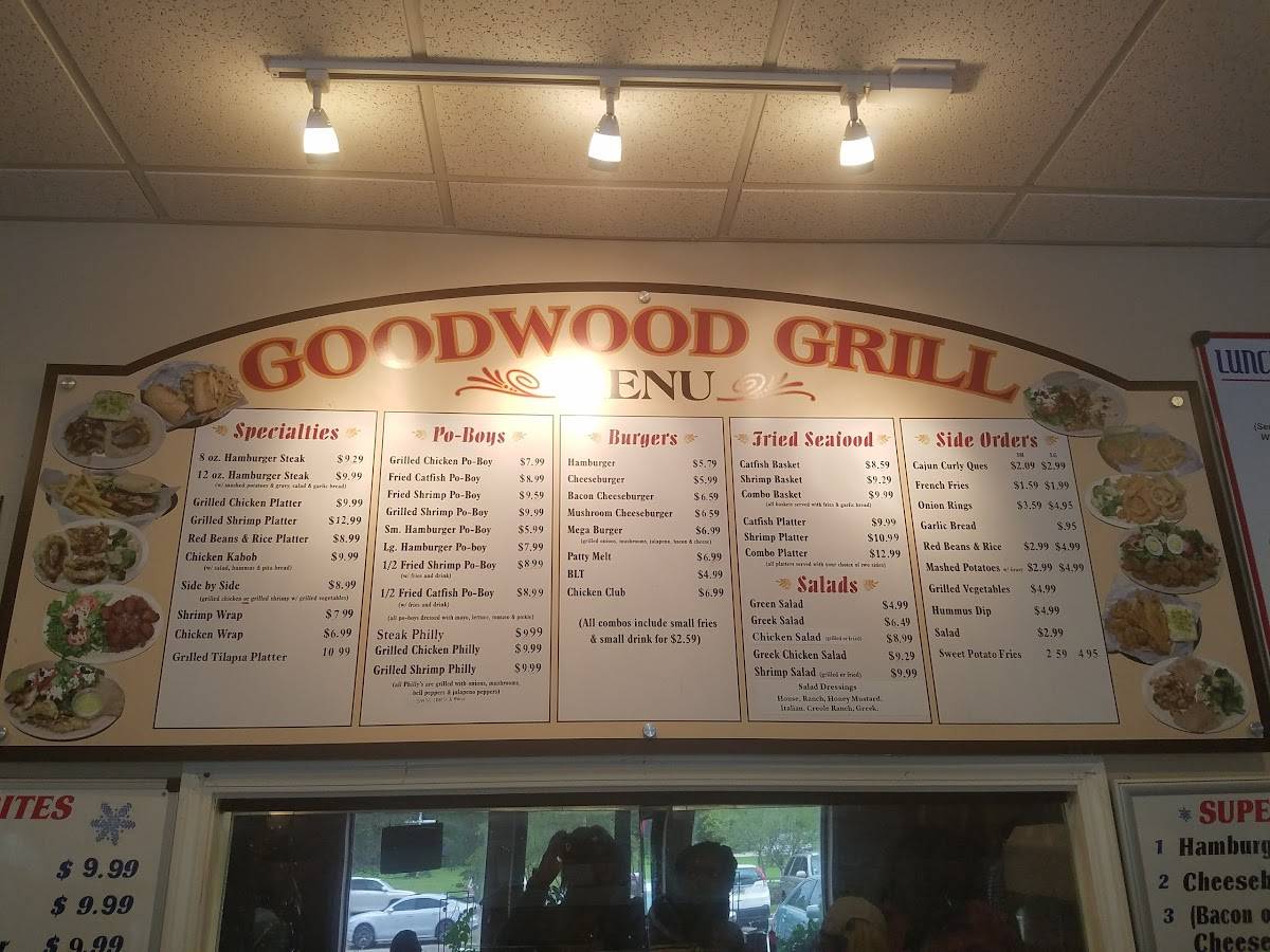 Menu at Goodwood Grill restaurant, Baton Rouge