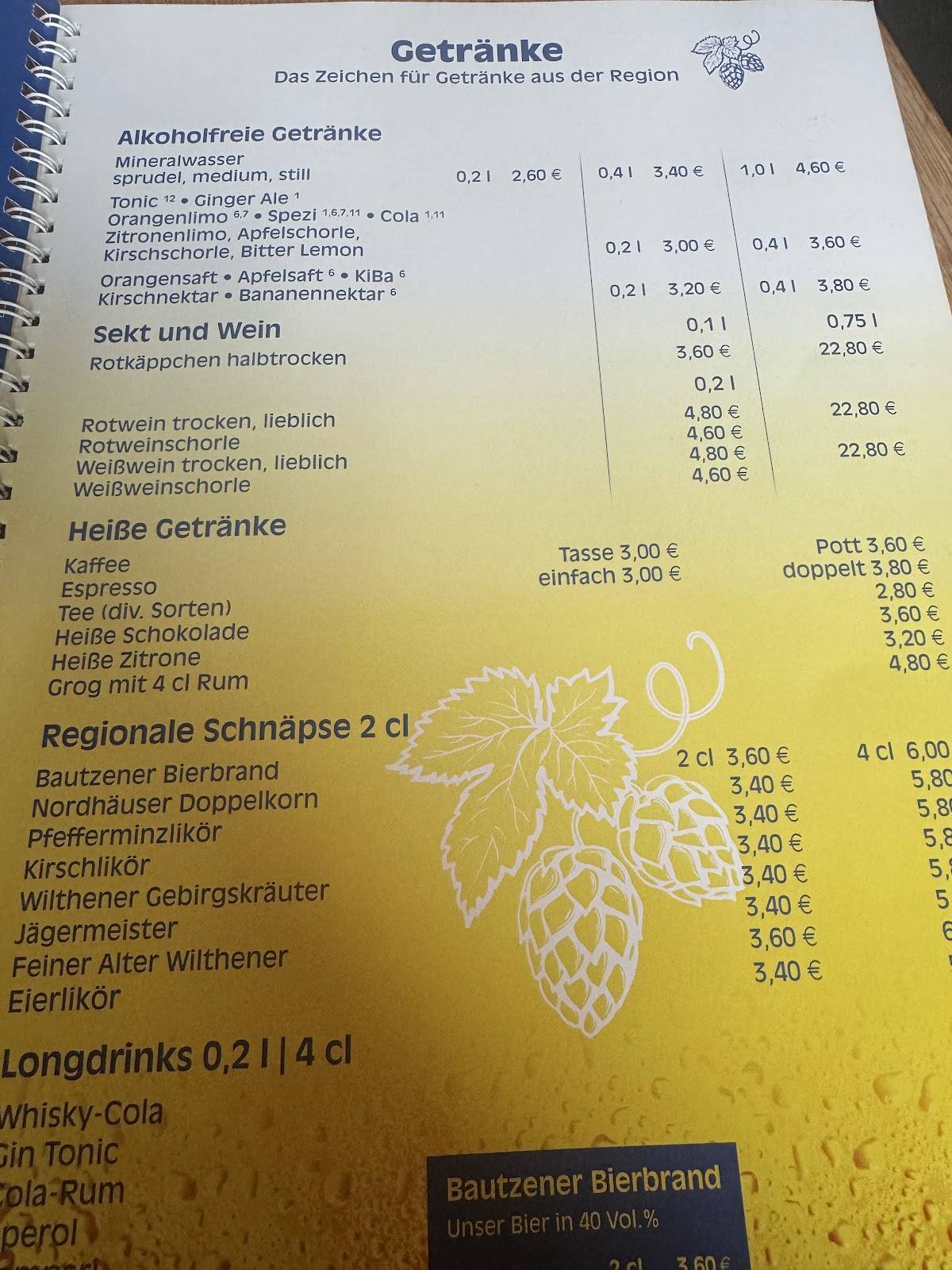 Speisekarte von Bautzener Brauhaus restaurant, Bautzen, Thomas-Mann ...