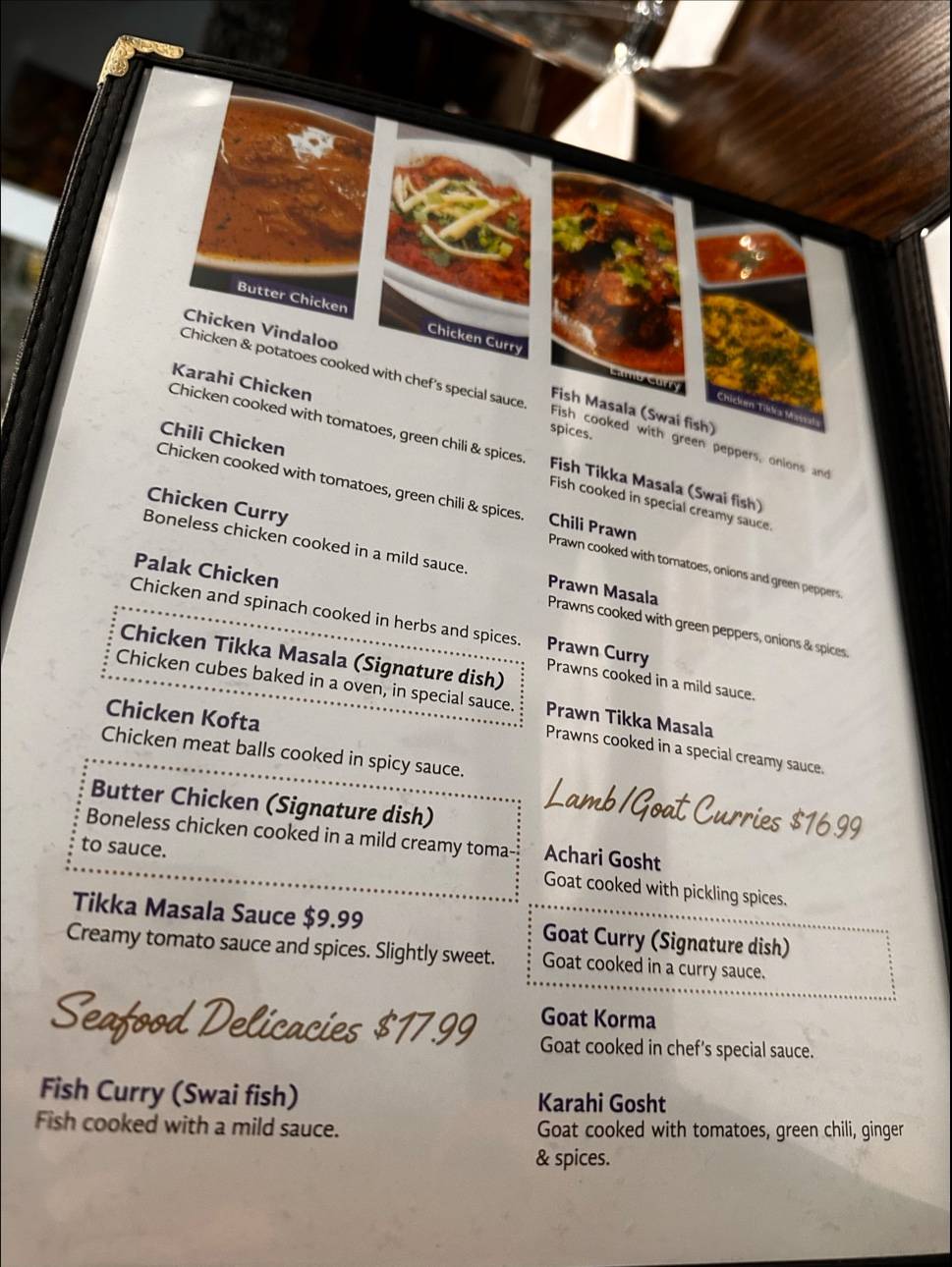 Menu at Bawarchi's Restaurant and Bar, Antioch
