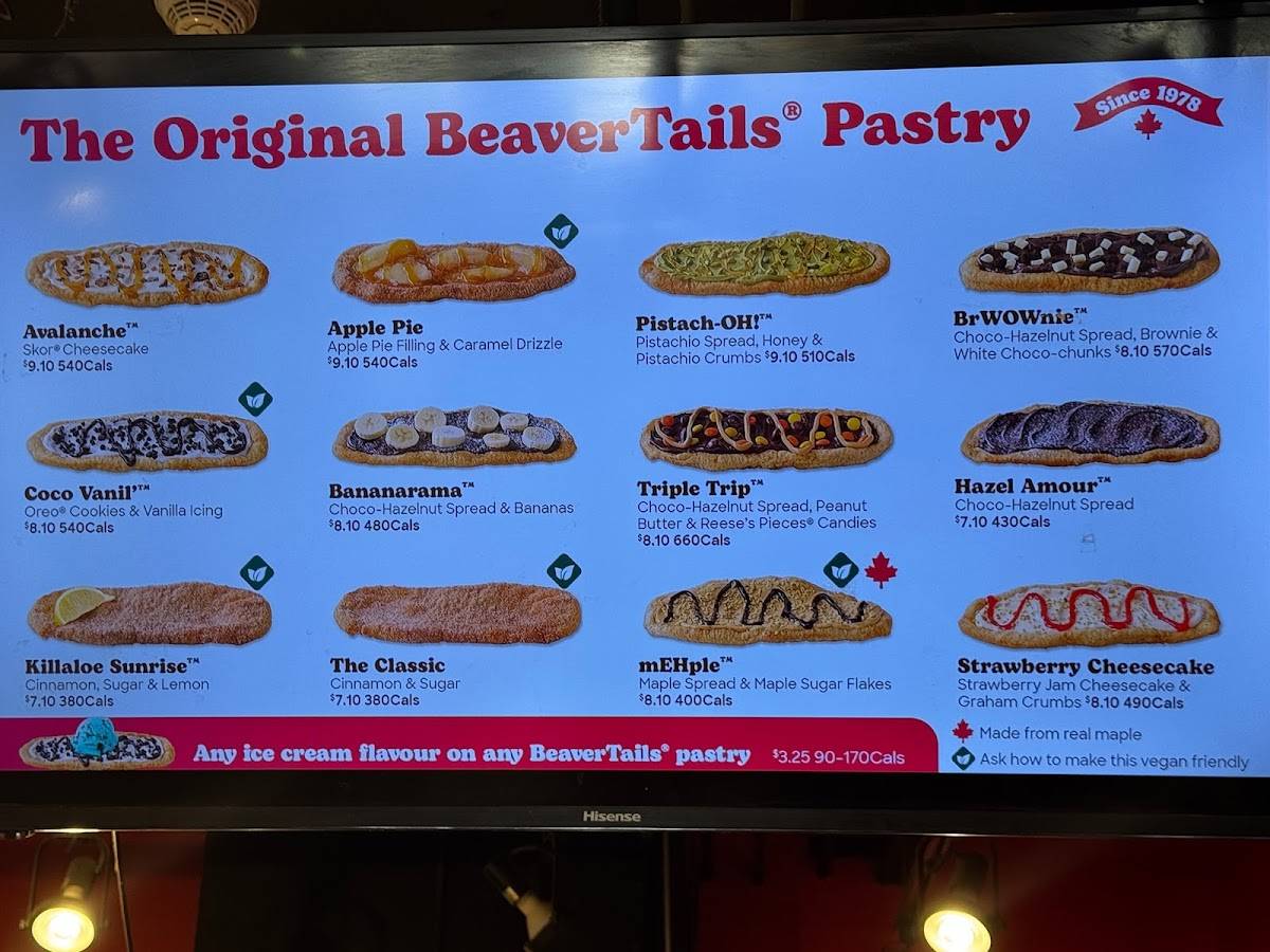 Menu at BeaverTails- Queues de Castor (Jasper) pub & bar, Jasper