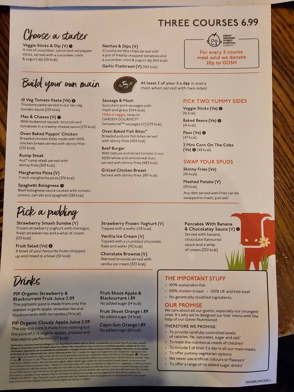 Menu at Beefeater The Woodlands pub & bar, Gravesend, Wrotham Rd