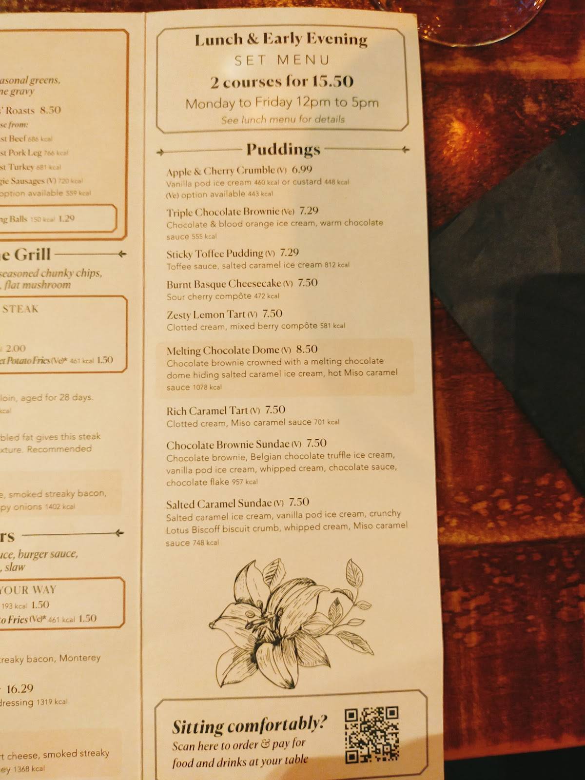 Menu at Bell Inn pub & bar, Tong, Tong