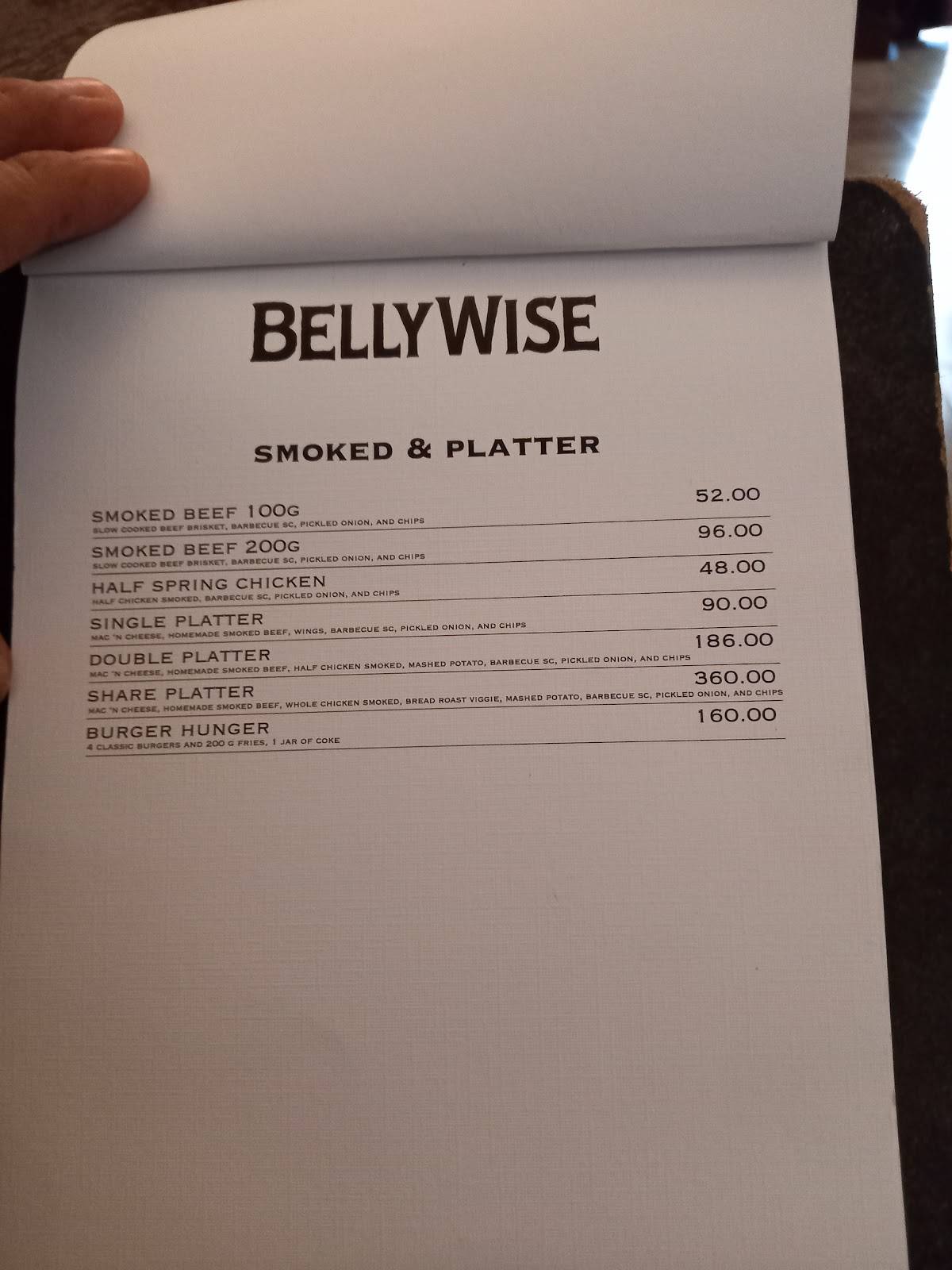Menu at BellyWise Jogja restaurant, Yogyakarta