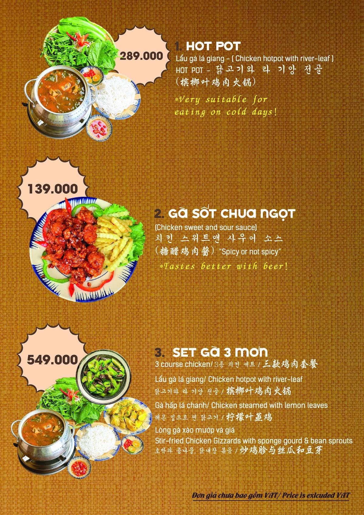 Menu at Bếp Bà Ba - Ẩm Thực Quê Nhà restaurant, Da Nang