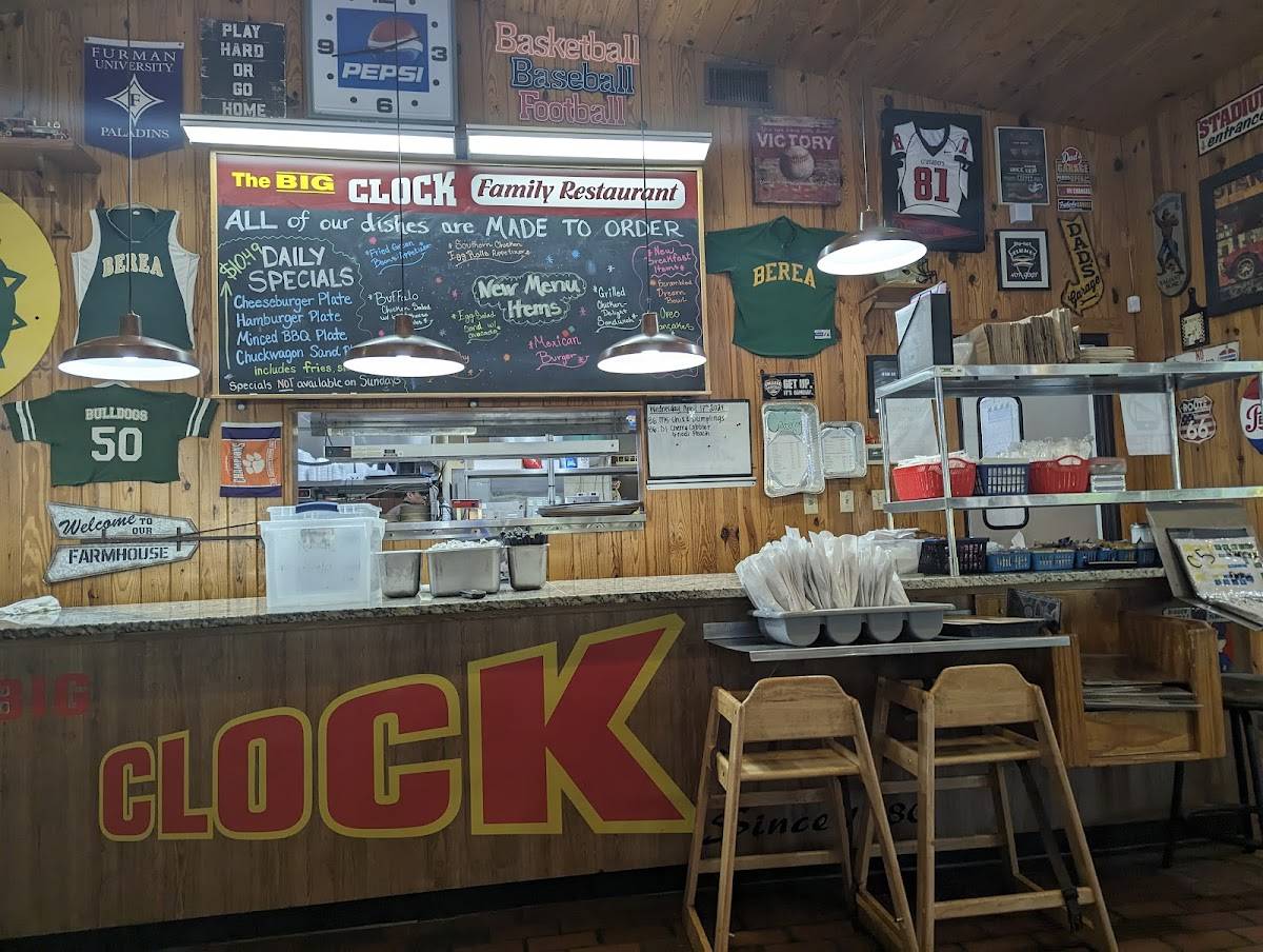 Menu at The Big Clock of Berea BBQ, Greenville
