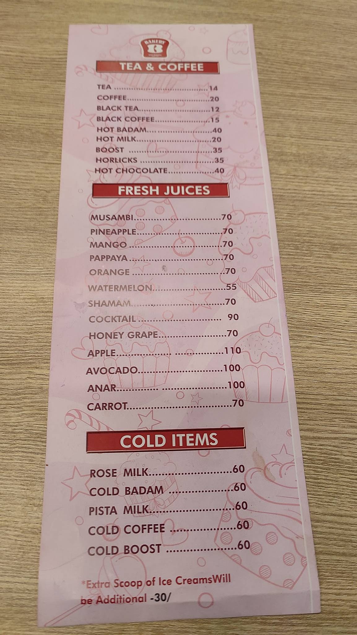 Menu at Best bakers, India, Changampuzha Park Rd