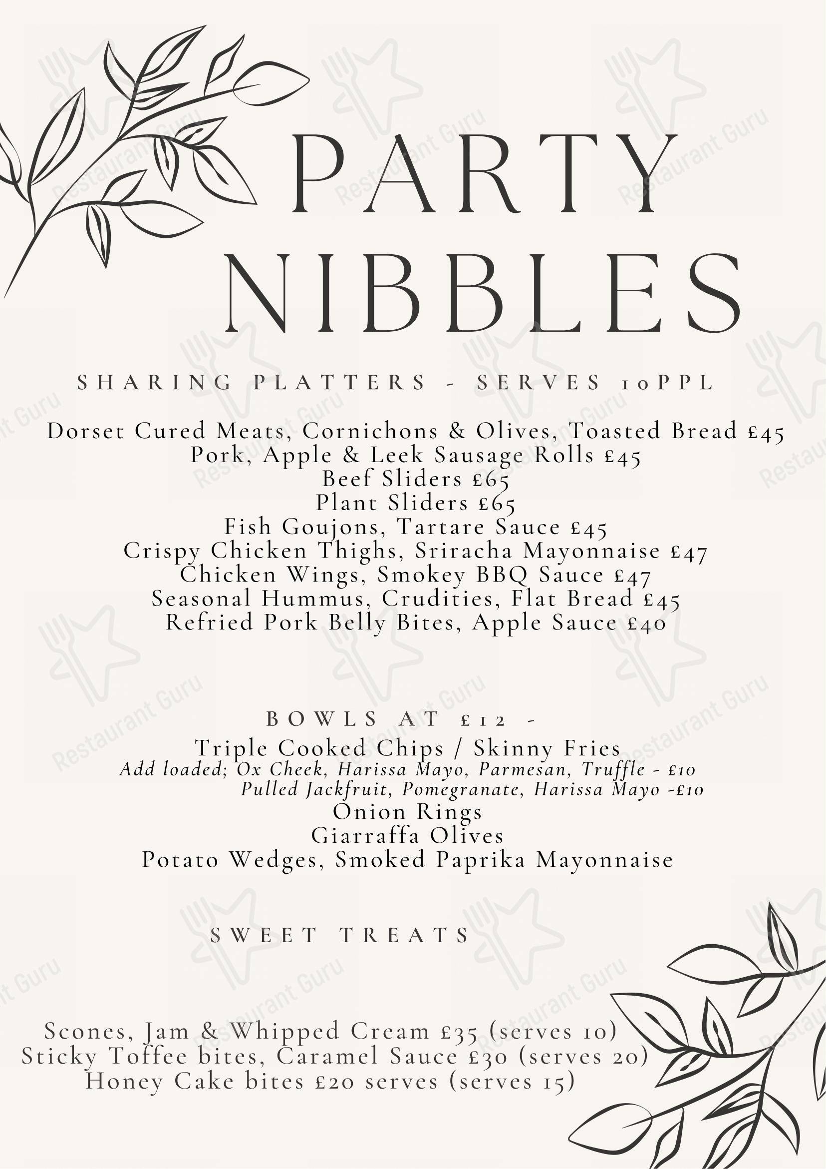 Menu at Bickley Arms pub & bar, Chislehurst, Chislehurst Rd