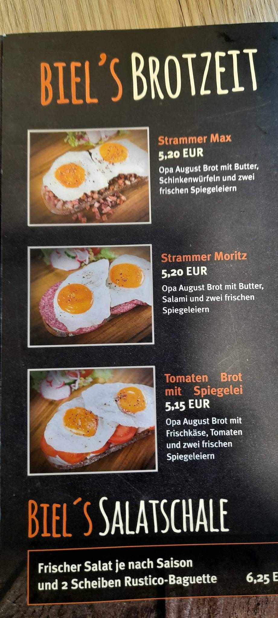 Speisekarte von Biel's Café Alfeld cafe, Alfeld (Leine)