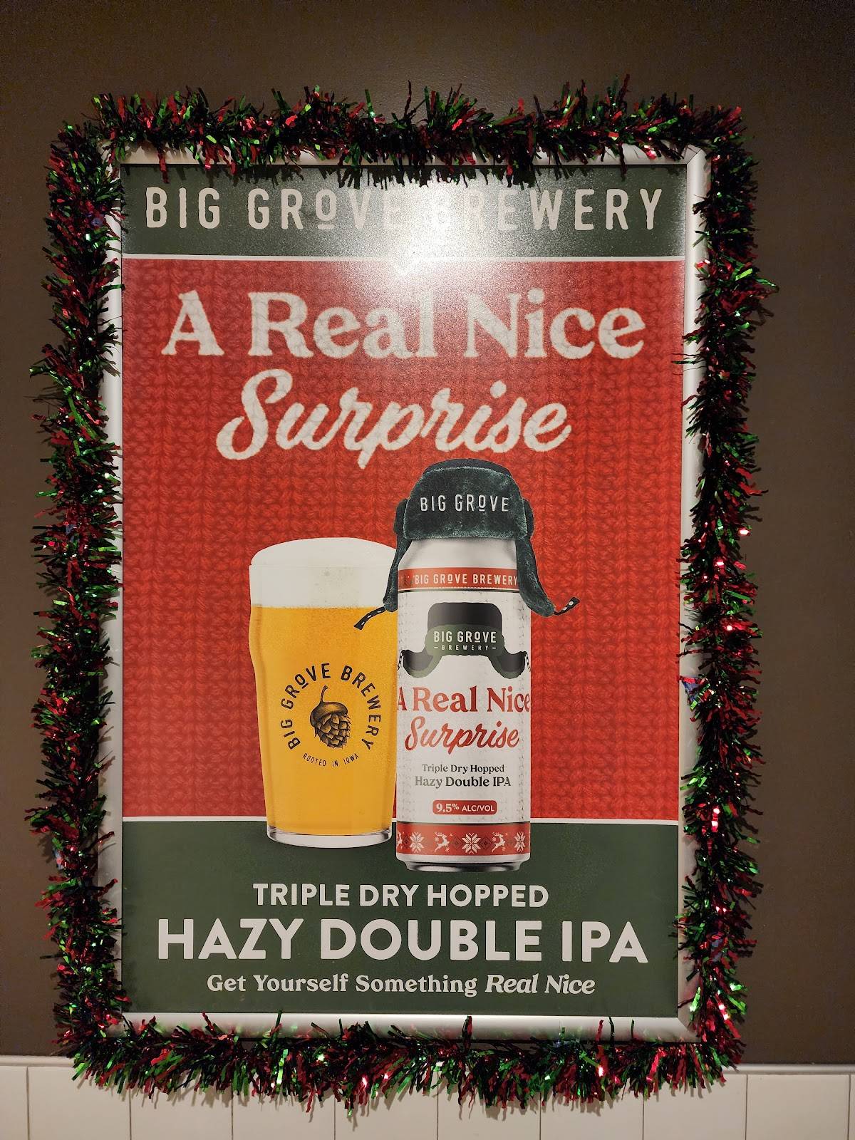 Menu at Big Grove Brewery & Taproom restaurant, Iowa City