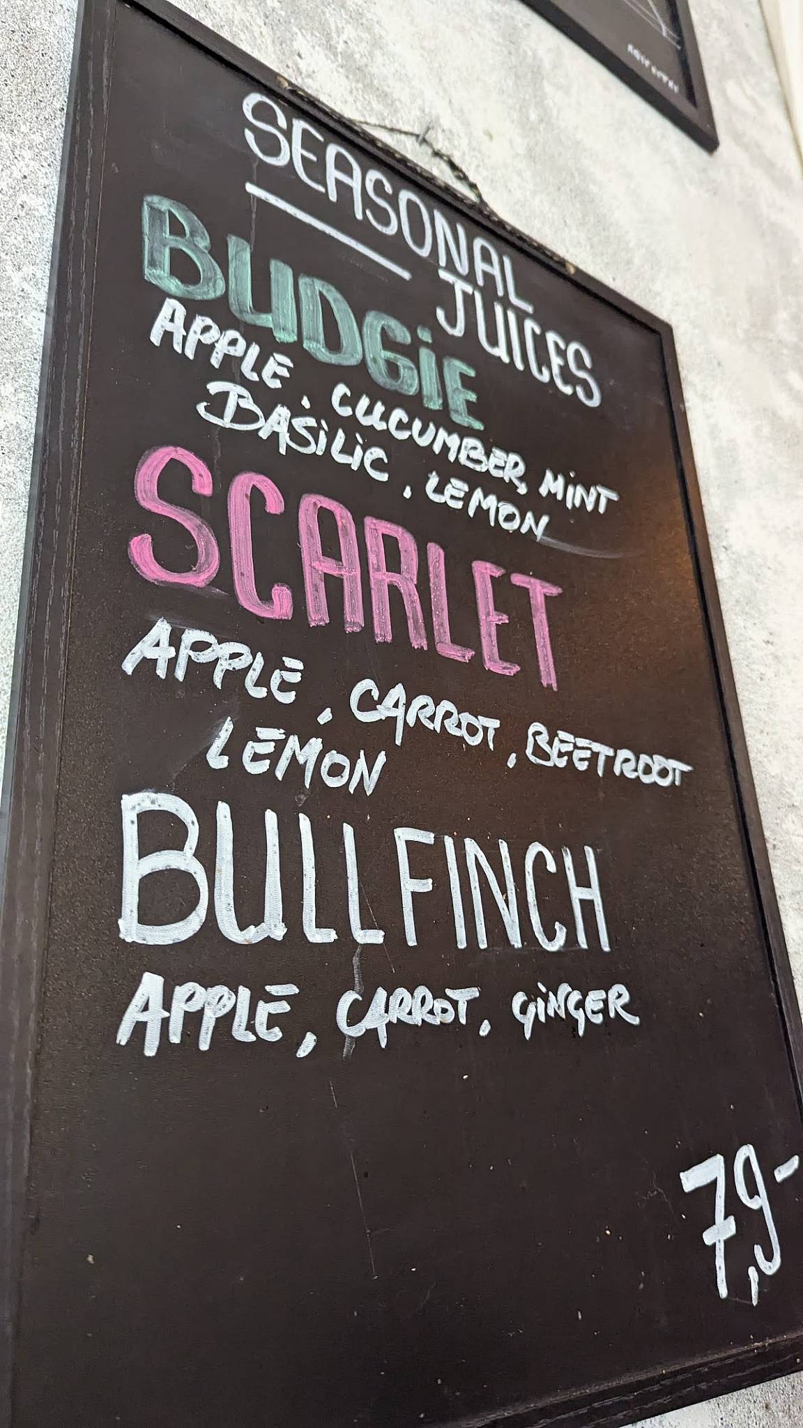 Menu at Birdie Food & Coffee, Geneva
