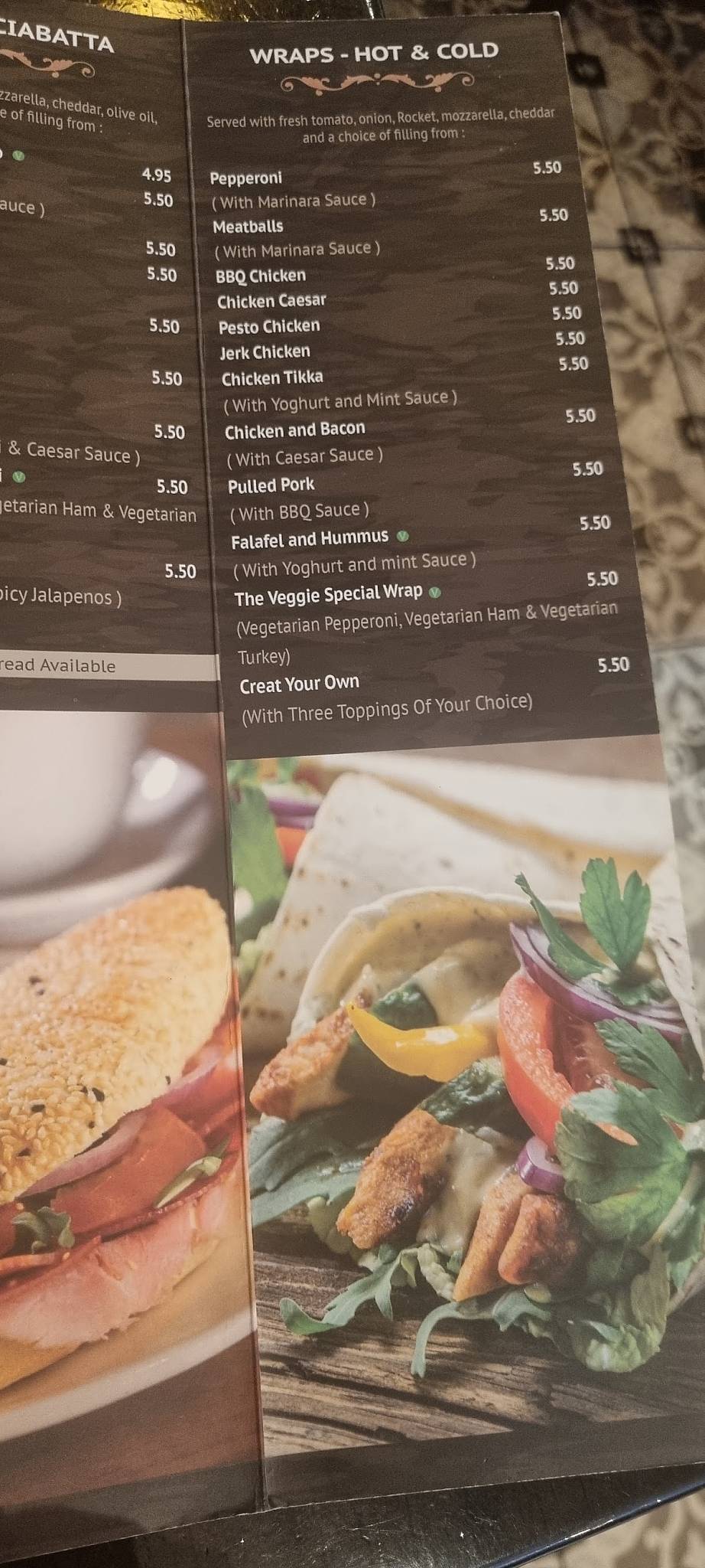 Menu at Grand Central Kitchen restaurant, Birmingham