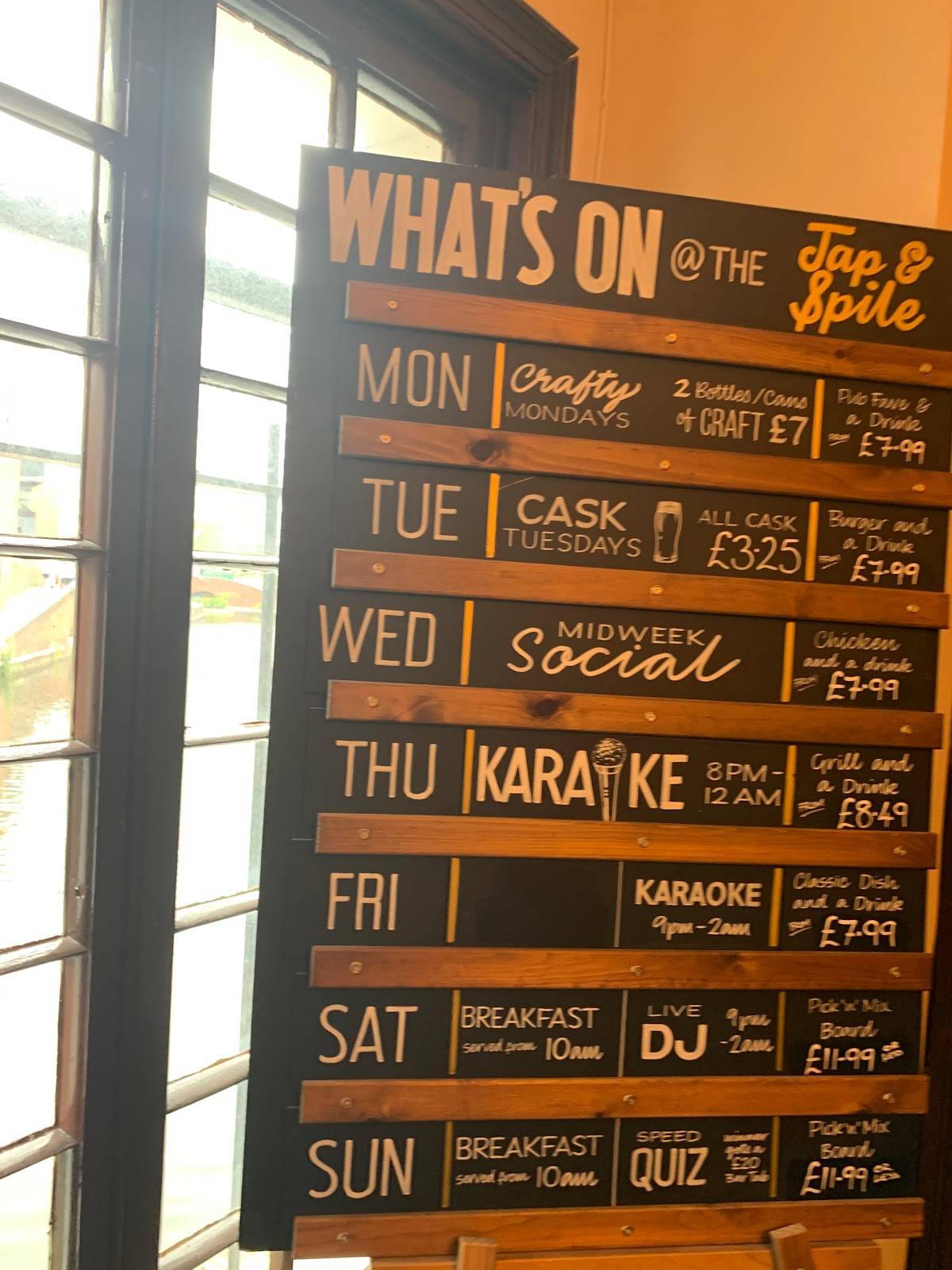 Menu at Tap & Spile Birmingham pub & bar, Birmingham