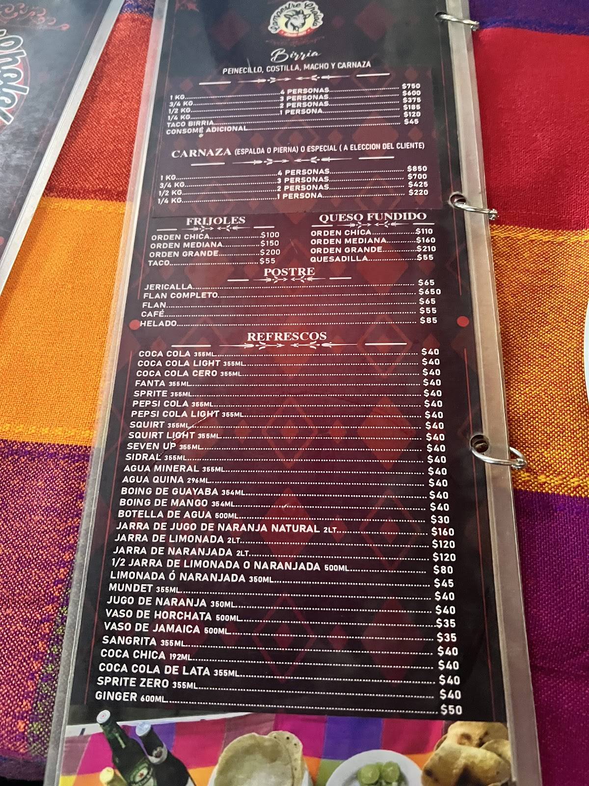 Carta del restaurante Birriería Chololo, San Pedro Tlaquepaque, Av ...