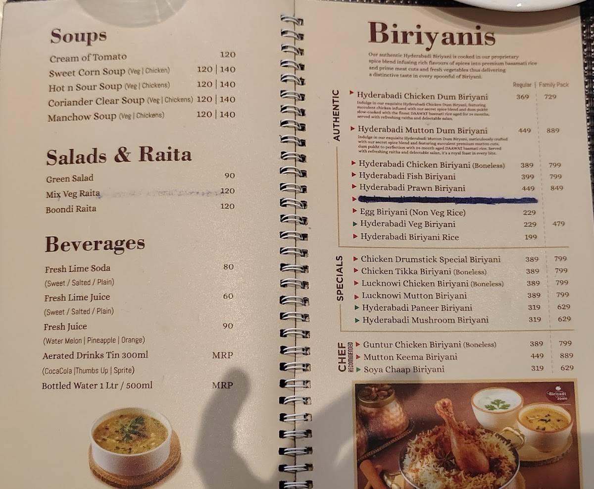 Menu at Biryani Zone, Marathahalli,, Hyderabadi Dum Biryani Restaurant ...