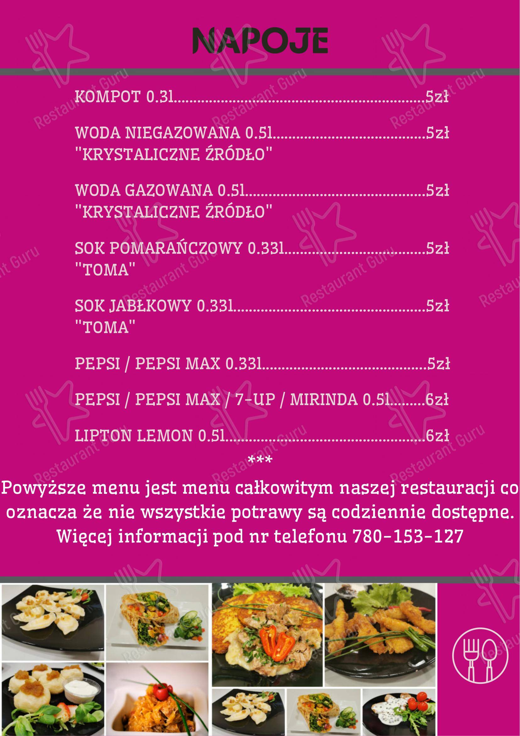 Menu at Bistro 27 restaurant, Kraków