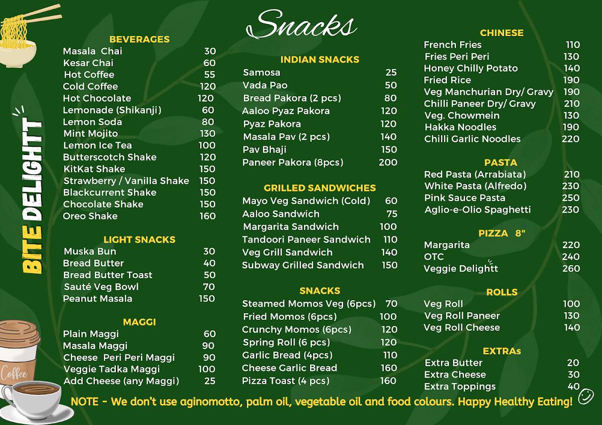 Menu at Bite Delightt - Indo Italian Garden Restaurant, Jaipur
