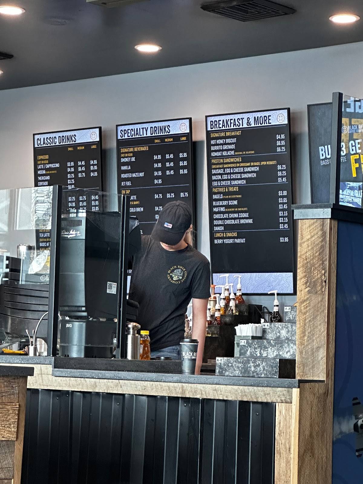 Menu at Black Rifle Coffee Company, Layton